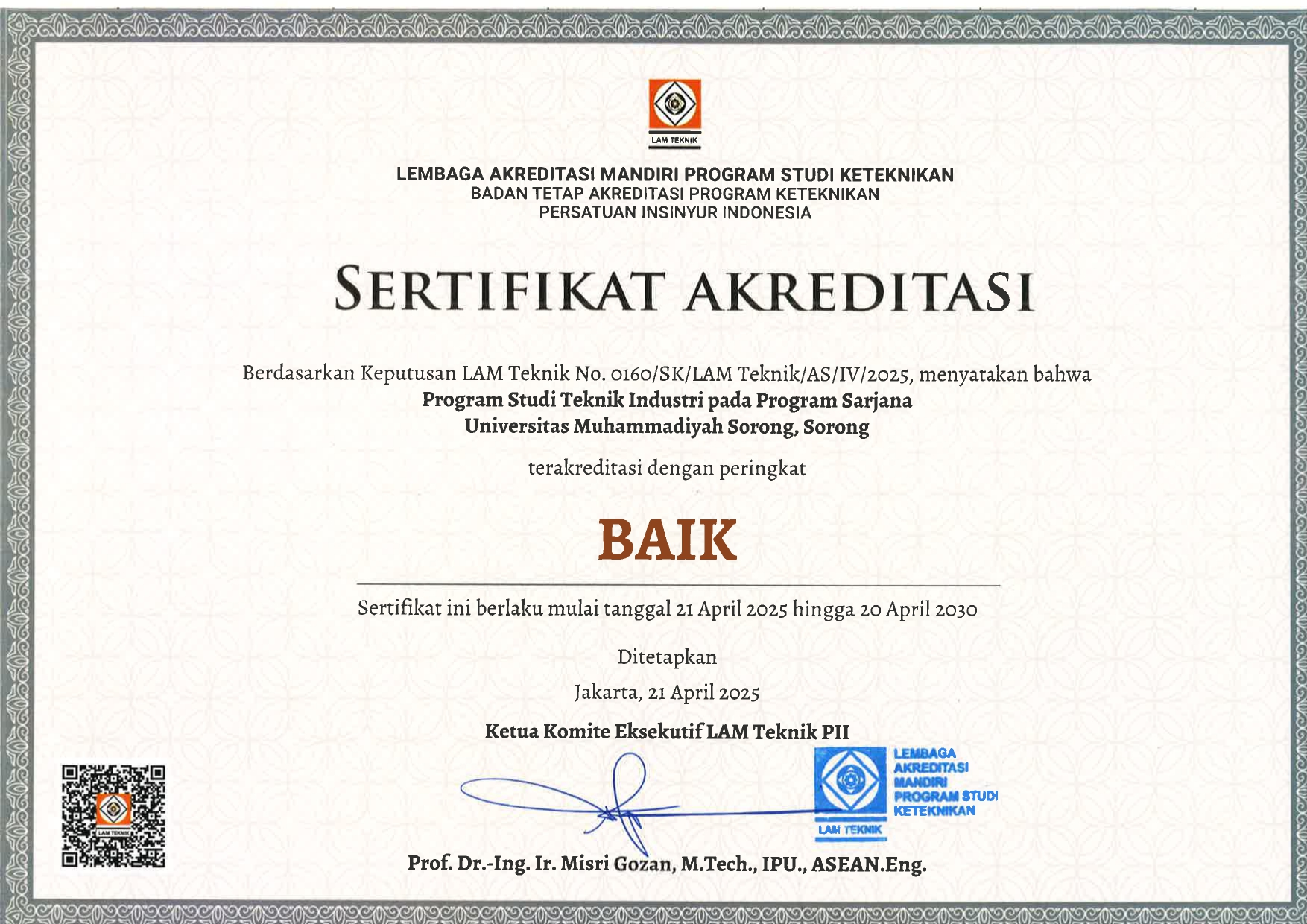 Program Studi Teknik Industri UNAMIN Raih Akreditasi “BAIK” Dari LAM ...